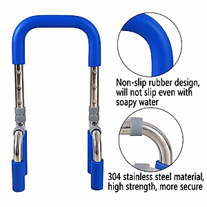 Anti-Slip Bathtub Grab Bar Safety Bar for Seniors and Handicap - for Assistance Getting in and Out of Tub, Easy to Install on Most Tubs