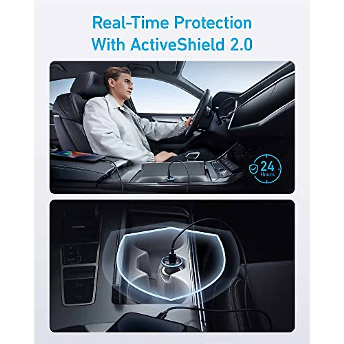 USB C Car Charger Adapter, Anker 52.5W Cigarette Lighter USB Charger, 323 Anker Car Charger with 30W PowerIQ 3.0 Fast Charging Cable for iPhone 15/15 Pro Max, 14/13/12 Series, Galaxy S23/22, Pixel