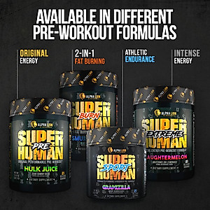 ALPHA LION Superhuman Pump Pre Workout Powder, Nootropic Caffeine & Stim Free Preworkout Supplement, Nitric Oxide Booster, Muscle Gainer, Energy & Focus (42 Servings, Mango Veiniac Flavor)