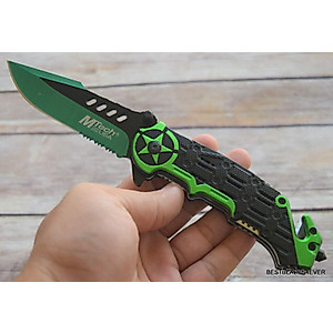 8.25 Inch Mtech Tactical Rescue Stainless Steel Open Folding Pocket Knife With Clip Outdoor Survival Hunting Knife for Camping by Survival Steel