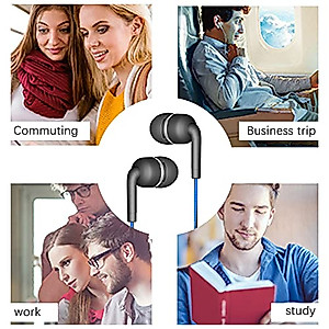 FUELEGO Fashion Noise Canceling Wired Headphones with Mic 3.5mm Portable Wired Headphones for iOS Android Smartphone Laptop MP3 Gaming Walkman (White)