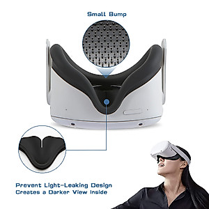 VR Silicone Face Covers Compatible with Oculus Quest 2,Light-Thin VR Face Pads,Waterproof Anti-Dirty Replacement Facial Cushion VR Pads Accessories(Black)
