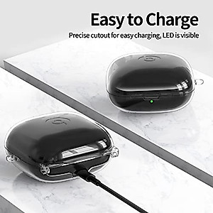 Powerbeats Pro Case Cover, Filoto Hard Case for Powerbeats Pro Wireless Earbuds Full Body Shockproof Protective Charging Case Skin with Keychain Accessories for Men Women (Clear)