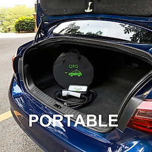 QPQ Level 1-2 EV Charger J1772 Standard Plug-in ev Chargers for Home Level 2 Cars 110V-240V 16 Amp 3.5 kW Portable Electric Vehicle Charging Stations Portable ev Charger j1772 Extension Cable