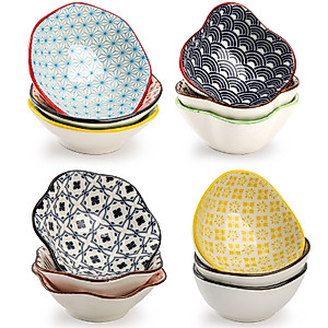 Frcctre Set of 12 Ceramic Dipping Sauce Bowls, 3 Oz Porcelain Pinch Bowls Soy Sauce Dish Set, Small Prep Bowls Condiments Dishes Side Dishes for Sauce Ketchup Appetizer Condiment BBQ