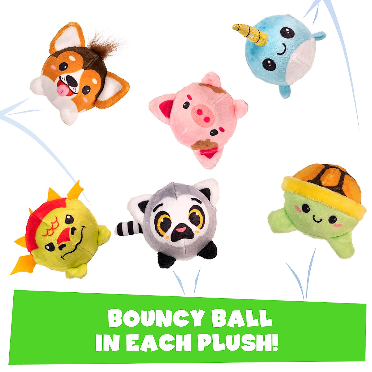 Plush Crush - Series 5 - Puzzle Ball (3-Pack), Surprise Collectible Character Bouncy Ball Plush Toy, Blind Bag by Scentco