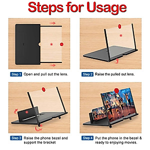 16" Screen Magnifier for Smartphone –3D HD Mobile Phone Magnifying Projector Screen Enlarger Expanders for Movies, Videos, and Gaming–Foldable Phone Stand with Screen Amplifier–Supports All Cell Phone