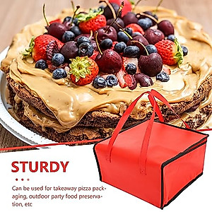 Luxshiny Insulated Food Delivery Bag Catering Food Warmers Bags Insulated Cold Bag Pizza Warming Delivery Bag for Takeaways(Red)