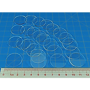 LITKO Clear Round Miniature Bases | 1.5mm Thick | Circular Figure Stands for Wargaming Boardgaming and Collectible Figures (25 Count Pack, 25mm)