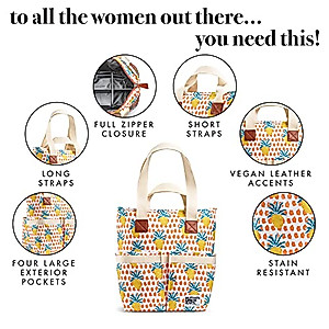 Fit + Fresh Soft Cooler Bag Insulated Leak Proof, Insulated Cooler Bag, Soft Cooler Bag, Cooler Tote Bag, Cooler Bags Insulated for Travel, Insulated Bag Cooler, Large Insulated Cooler Bag, Pineapple