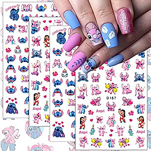 Cute Nail Art Stickers Decals 3D Self Adhesive Cute Cartoon Nail Stickers Designer Nail Stickers Cute Nail Art Charm Anime Nail Decals Cartoon Nail Stickers for Women Girls Nail Decoration 4 Sheets
