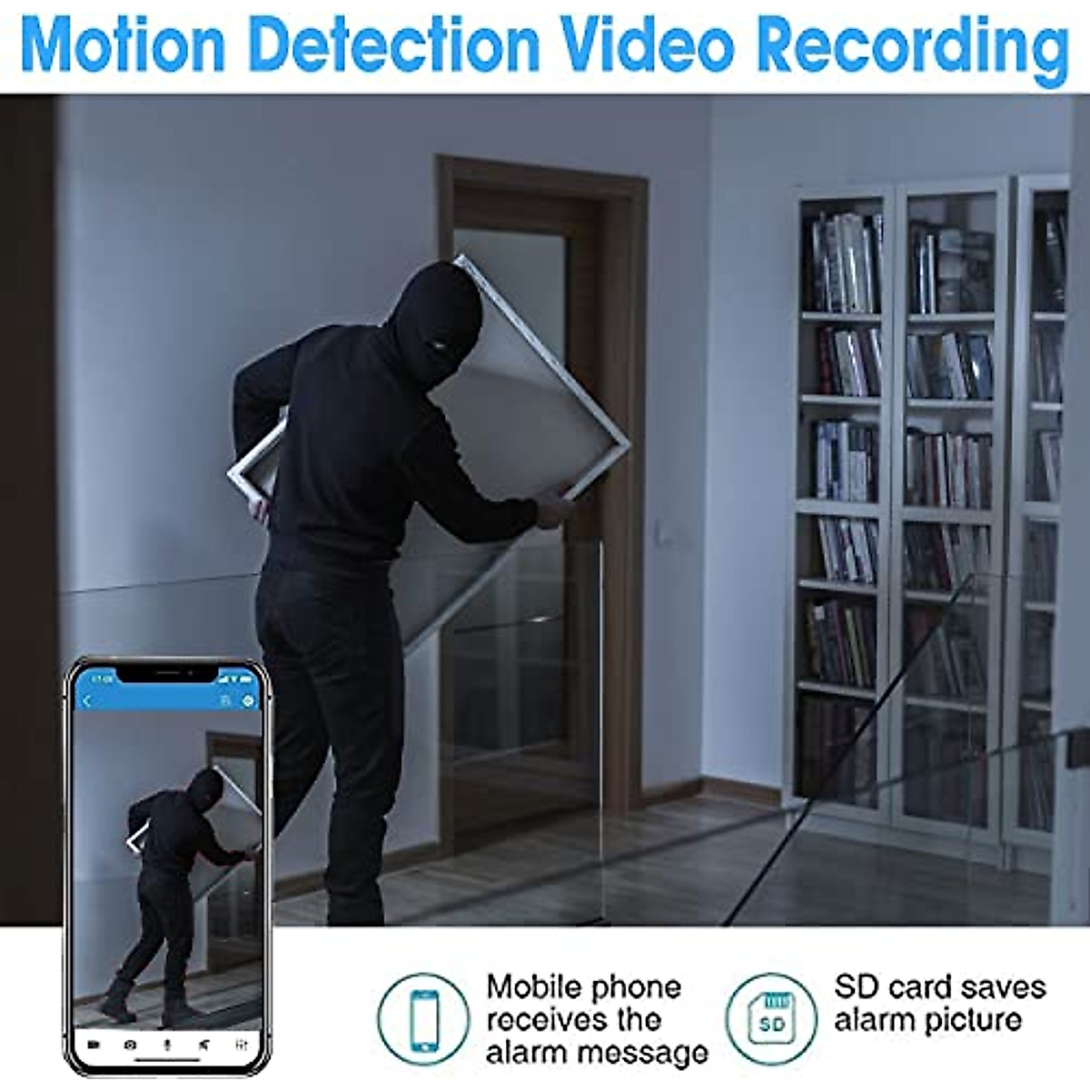 Jukllezan Mini Spy Camera Wireless WiFi Hidden Camera 1080P Full Hidden Cameras with Night Vision and Motion Detection Security Nanny Camera for Outdoor Home Office (2)