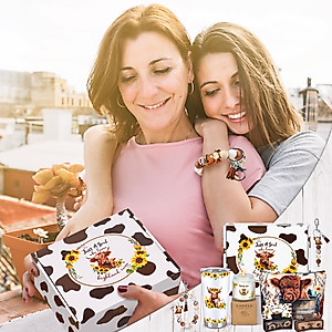 POMINEL Highland Cow Gifts, Highland Cow Gifts Set for Women Girls