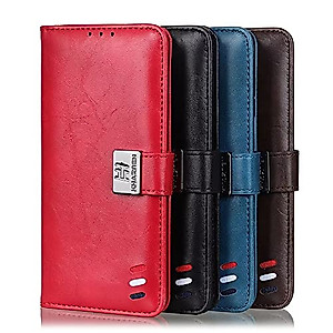 YBROY Case for Motorola ThinkPhone, Magnetic Flip Leather Premium Wallet Phone Case, with Card Slot and Folding Stand, Case Cover for Motorola ThinkPhone.(Red)