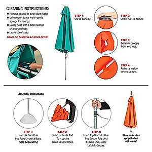 Strombergbrand The Vented Bistro, Large Outdoor Patio Umbrella with Tilt Adjustments, Café Style Market Umbrella, Patented Construction, Commercial Quality Heavy Duty Table Top Umbrella, Red