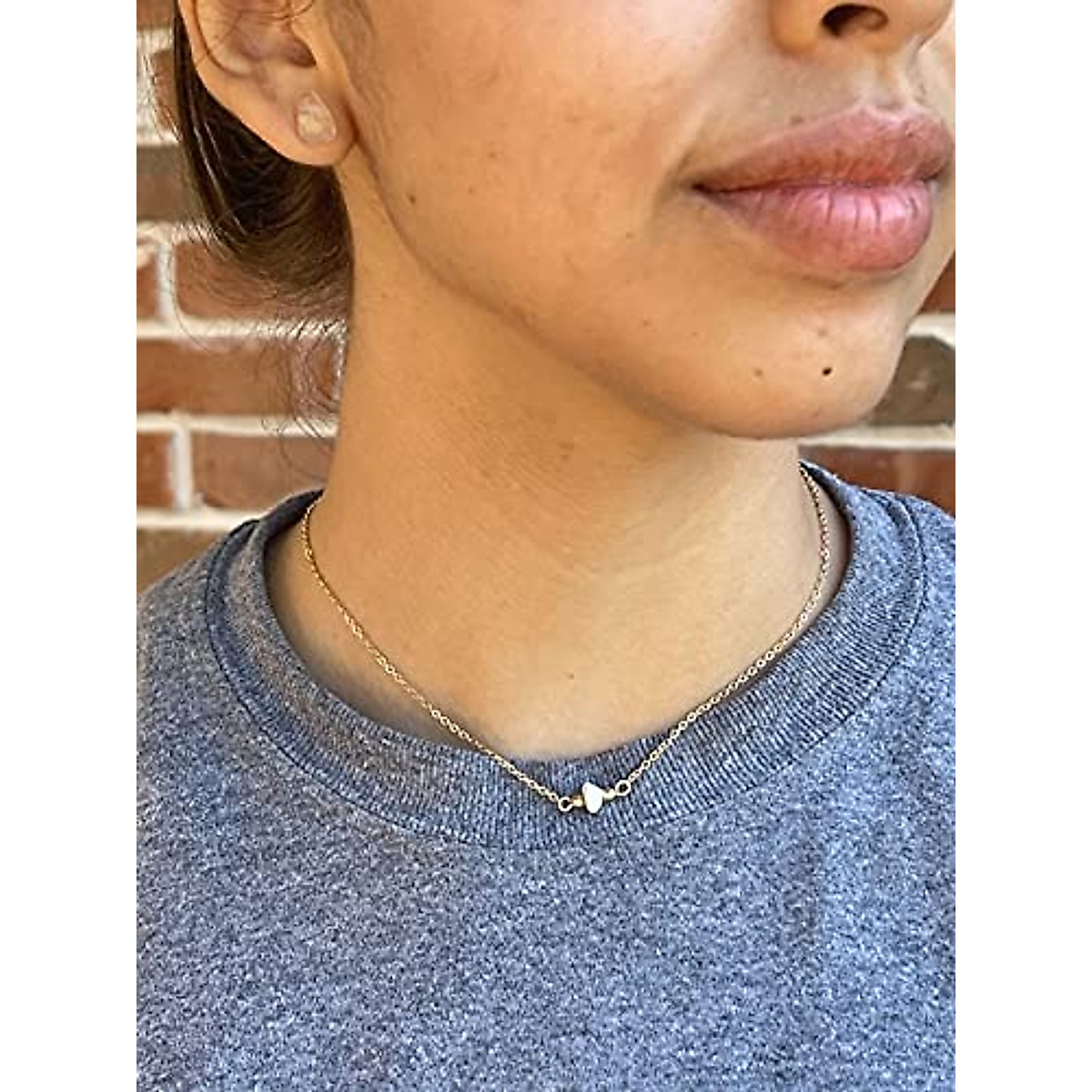 Handmade Howlite Crystal Necklace - Healing Gemstone Jewelry for Women - Ethically Sourced Chain Necklace with Authentic Healing Crystals - Gold Plated Copper Chain with Natural Stone - Gift for Her