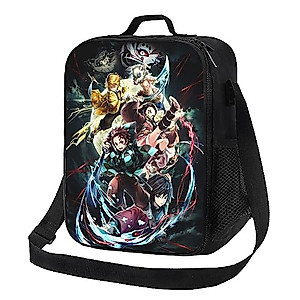 Gvxnemu Anime Backpack School Bag Cartoon Daypack Set with Book Bag Lunch bag Pencil Bag For Kids Boys Girls 03