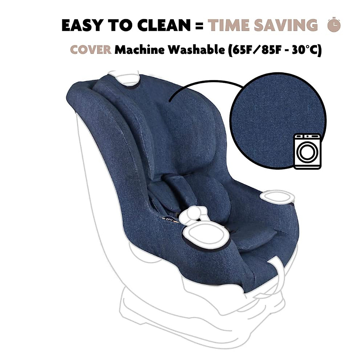 UKJE Liner Car Seat Cover Compatible with Graco Extend2Fit Convertible Car Seat, CPSC Standard Compliant, Toddler & Child Protector, Car Seat Cover Liner, Washable Car Seat Cover - (Blue)