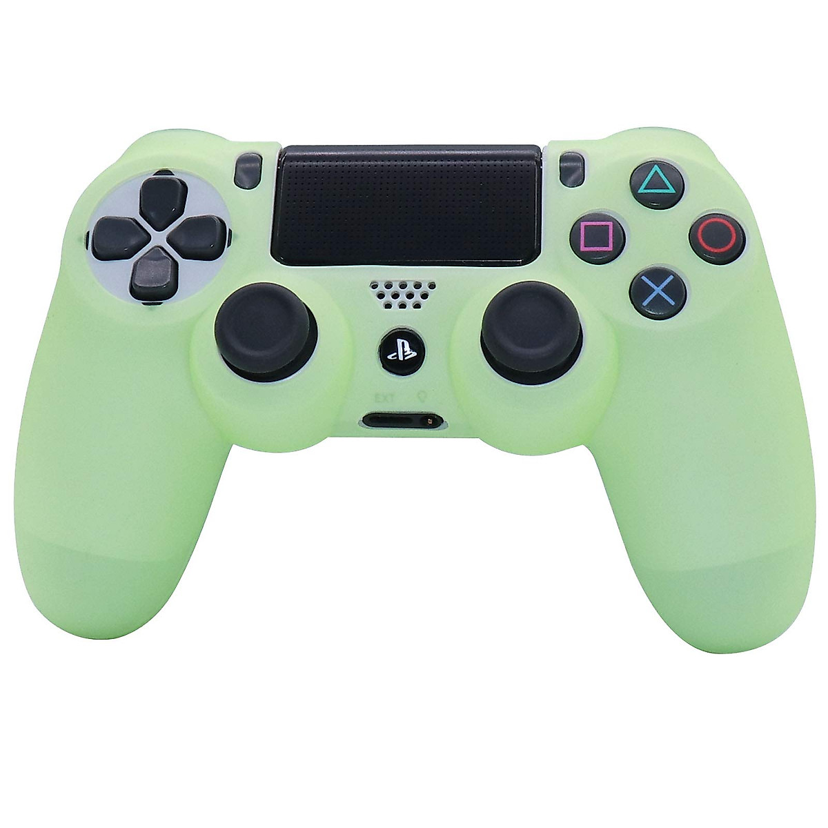 Controller Skin Silicone Cover for PS4 in Dark Protective Case for PS4/slim/PS4 Pro Dualshock 4 Controller.(Black Pro Thumb Grip x 8,Cat + Skull Cap Cover Grip x 2)