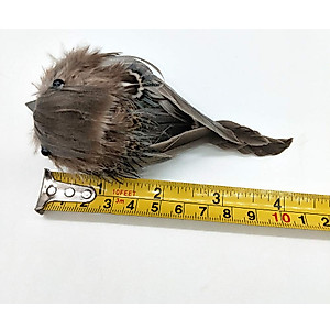 LWINGFLYER 6pcs Fat Sparrow Bird Decor Artificial Birds Feathered Foam Bird Clip on Festival Season Christmas Tree Home Garden Decoration (Brown)