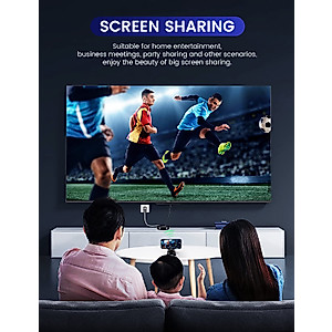 NAMCIM Wireless HDMI Display Dongle Adapter, Laptop/Pad/Phone to HDMI Adapter, NO Setup, NO APP Required, No Delay, Streaming Video/Audio from PC, Smartphone to HDTV Projector