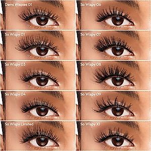 i-ENVY 10 Pairs So Wispy Human Hair Eyelashes Multipack, Natural Dramatic Fluffy False Lashes - Invisible Band, Volume & Curl, Lightweight, Reusable