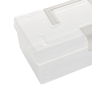 Haofy Clear Storage Box, Portable Plastic Container for Stationery Sewing Art Craft Jewelry with Lid (M)