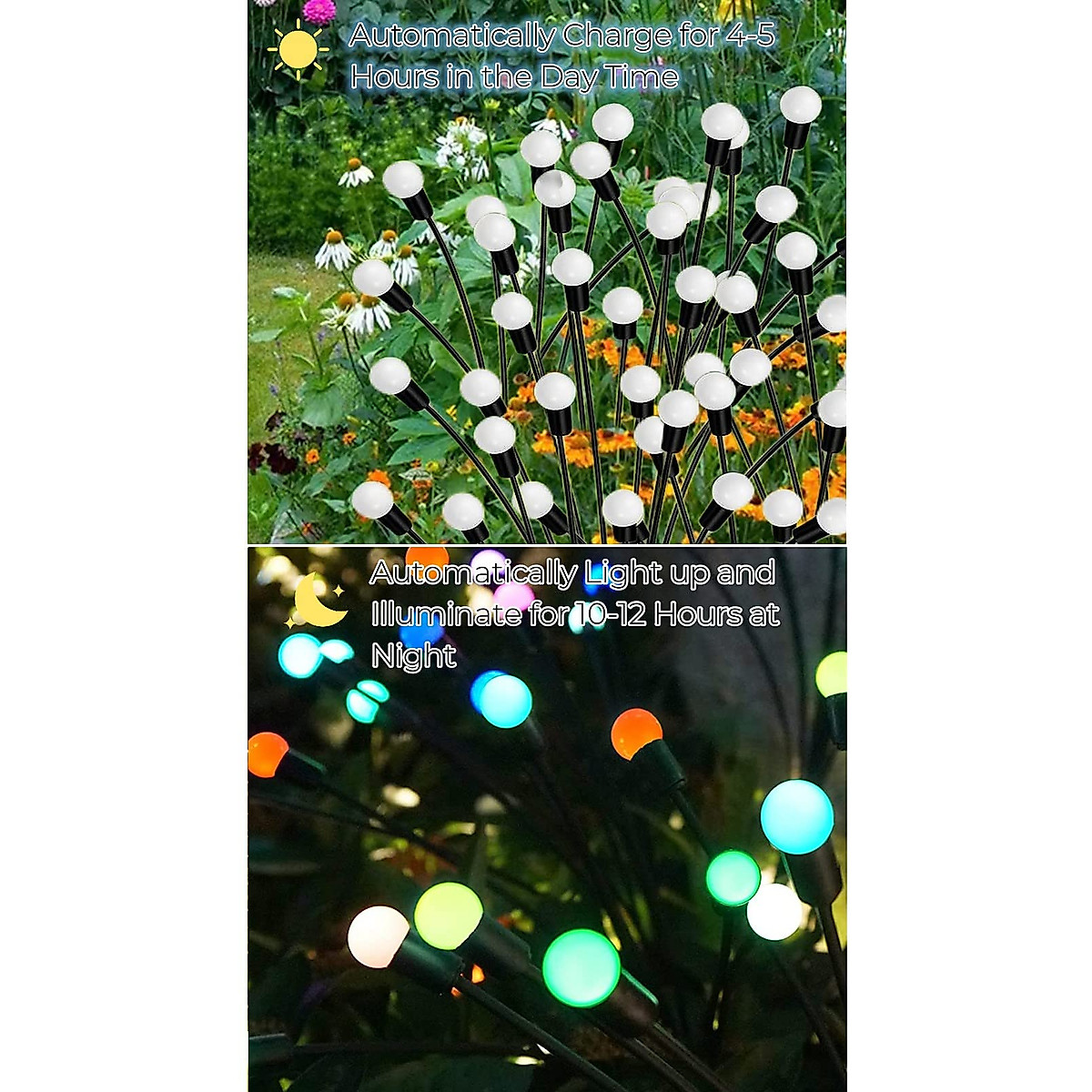 Foreimie 5 Pack Solar Firefly Lights Outdoor Waterproof,Solar Starburst Swaying Lights,2 Modes,30-LED Solar Garden Lights,Christmas Decorative Stake Pathway Lights Landscape Lights (Multicolour)