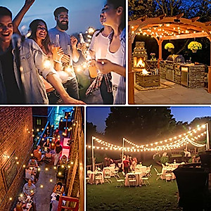 Brightever 200FT Outdoor String Lights Dimmable LED Outside Patio Lights with 100+4 Shatterproof G40 Globe Edison Bulbs, Connectable Commercial String Hanging Lights for Backyard Party Porch Garden