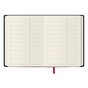 Dohe - Diary 2024 – Day Page – Size: 15 x 21 cm (A5) – 336 Pages – Stitched Binding – Hardcover – Black – Manaos Model