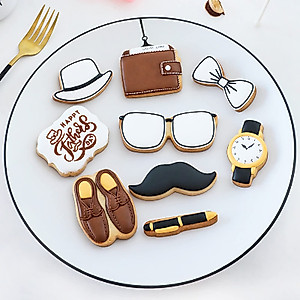 Mustache Cookie Cutter Set - Large 5 Inch, Medium 4 Inch, Small 3 Inch, Mini 2 Inch - 8 Pieces Beard/Moustache Cookie Cutters Shapes Biscuit Fondant Pastry Candy Stainless Steel Baking Tools for Men