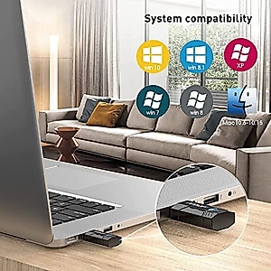 EDUP AC 1300Mbps USB WiFi Adapter for PC USB 3.0 Wireless Dongle, 5Ghz /2.4Ghz Dual Band 802.11ac Network Adapter for Desktop Laptop,Built-in Antenna Supports Windows 10/8/7/XP/Vista/Mac10.6~10.15