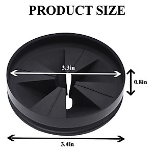 Garbage Disposal Splash Guards 3 3/8" Sink Baffle QCB-AM Replacement for InSinkErator Evolution Series, Upgraded Removable Quiet Collar Drain Plugs, Garbage Disposer Accessories, Black