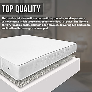 Nevlers Full Size 72"x48" Mattress Slide Stopper | 6 Ft x 4 Ft Anti Slip Mattress Gripper Full Bed | Open Weave PVC Non Slip Mattress Pad | Non Slip Pad Mattress Stoppers to Prevent Sliding & Slipping