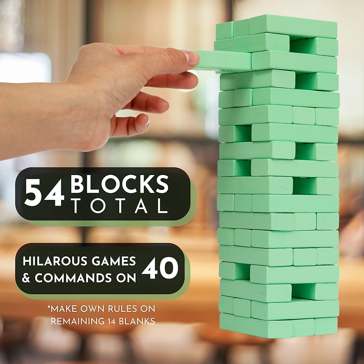 Buzzed Blocks Adult Drinking Game - 54 Blocks with Hilarious Drinking Commands and Games on 40 of Them | Perfect Pregame Party Starter | Entertaining Party Game for Adults