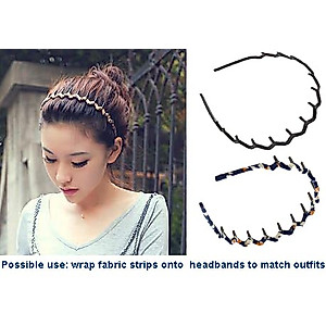 HipGirl Mens Headbands/Womens Headbands, Black Hair Band Men Accessories,Plastic Headband Face Wash Headband, Hair Bands Men and Hair Bands for Women's Hair-3ct Comb Headband Black Headband for Men