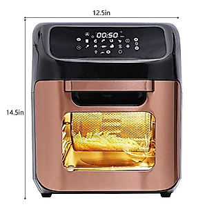 Fit Choice 12.7 Quart 10 in 1 XLarge Capacity Air Fryer Oven, 10 Accessories, 10 Easy Presets W/ Digital Touch Screen Controls & Integrated Digital Temperature Probe, Advanced Program, Sear, Stage, Pr