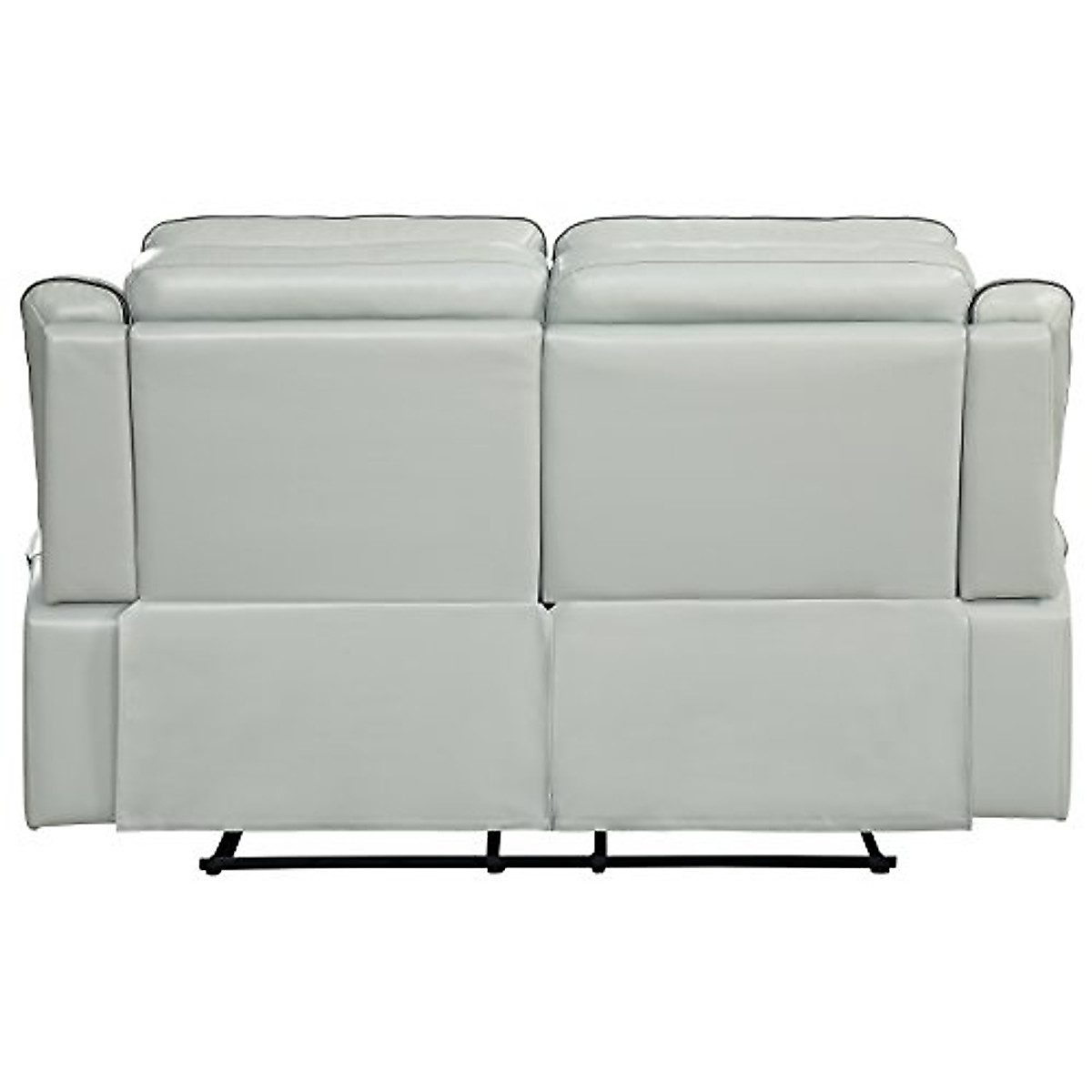 Homelegance Darwan 65" Leather Gel Double Reclining Loveseat, Light Gray