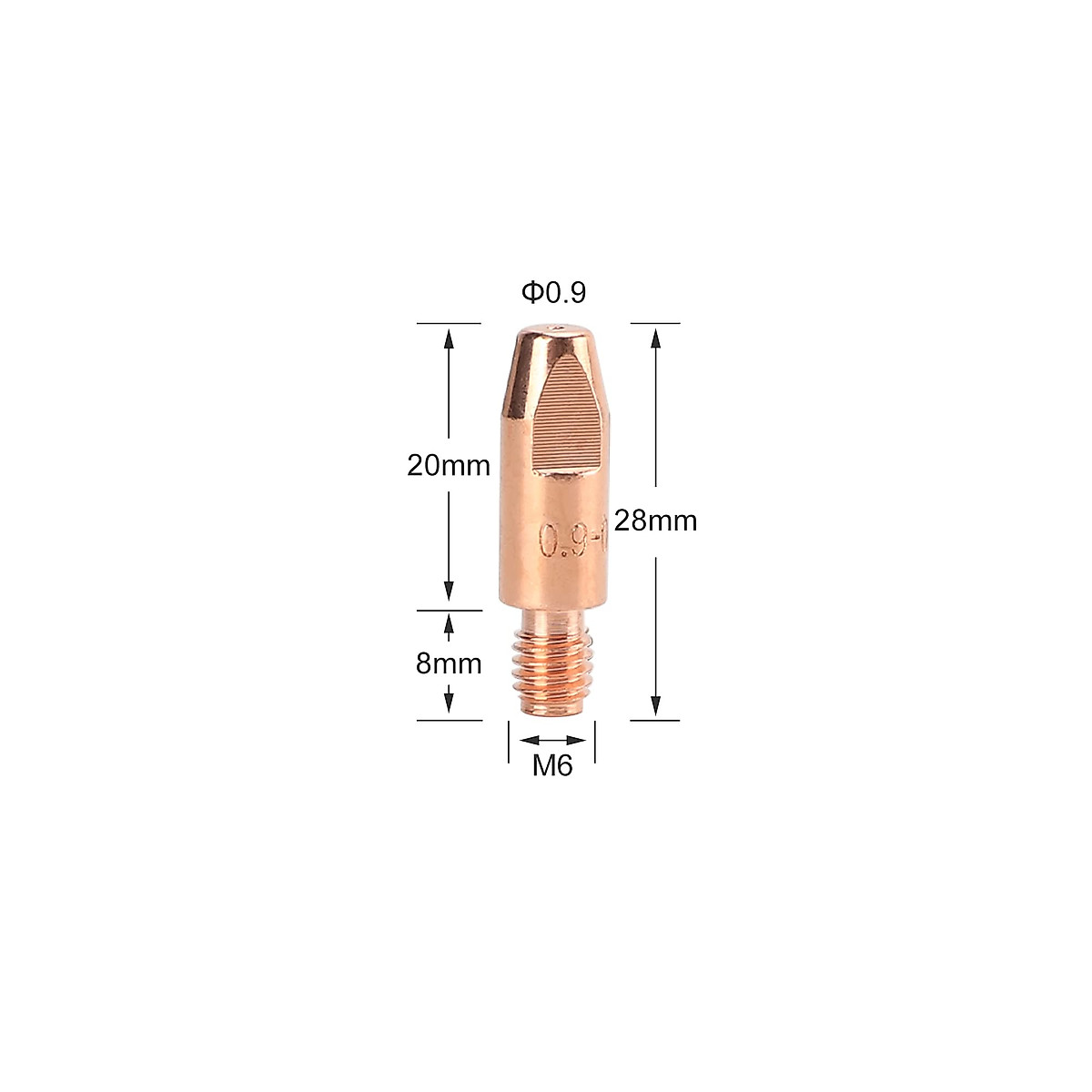 hynade MIG Torch Contact Tip For Mig Welding Torch, Mig Welder, Tweco Binzel or Clarke, 0.035, 10-Pack,Copper (0.035'' (0.9mm)