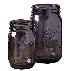 Ball Jar with Lid and Band - Pick Your Size and Color (Purple, Wide Mouth Quart - 32 oz.)