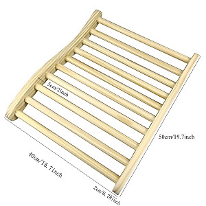 HJJKKH S-Shape Sauna Backrest,Natural Pine Wood Sauna Chair for Home Hotel Sauna Room,No Stains Sauna Backrest,Sauna Accessories
