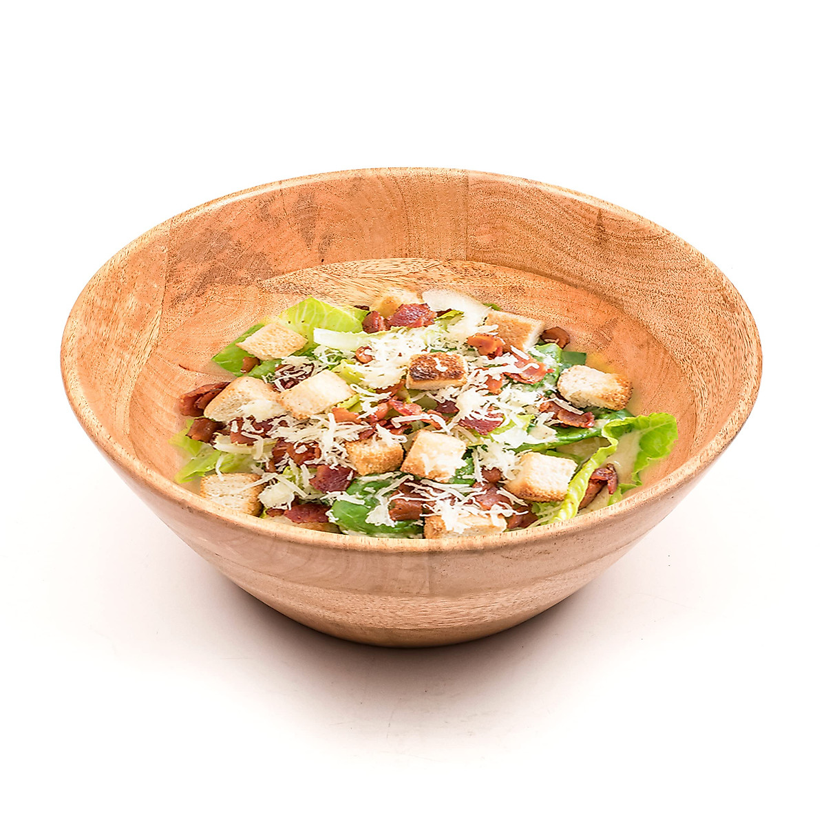 Alpha Living Home Wooden Bowl, Serving Bowl - Crafts Serve for Fruit's, Salads, Popcorn, Salad Spinner, Pasta, Soup, and Fruit - Bowls Looks Absolute Beautiful With Your Kitchen - 12 Inch Bowl