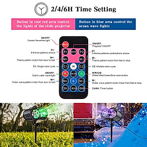 SOLLED Christmas Projector Lights Outdoor, Never-Fading Patterns & 3D Ocean Wave, Waterproof Holiday Decorative Light with Remote Timer, LED Christmas Lights for Indoor Home Party Xmas Decorations