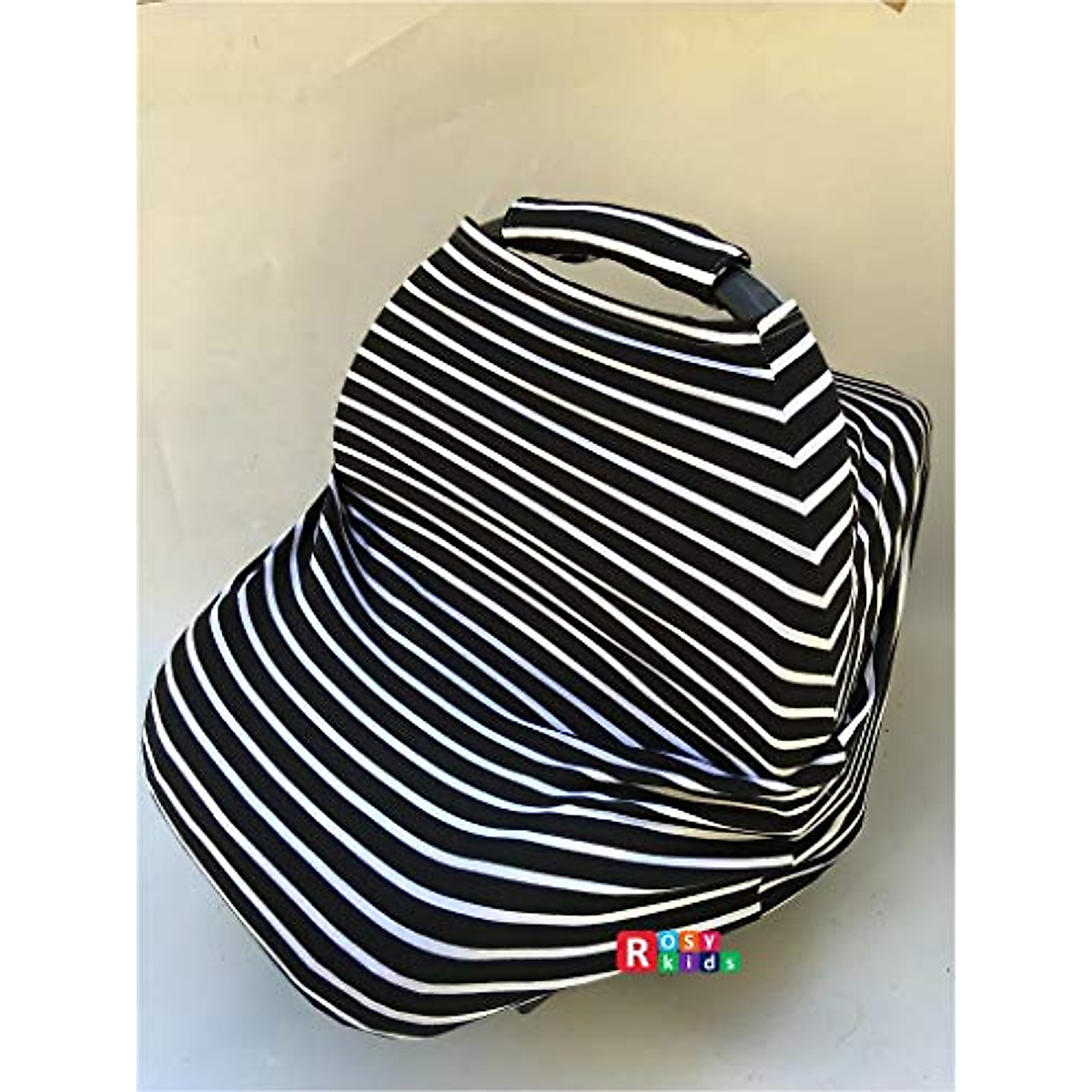 Rosy Kids Stretchy Infant Car Seat Canopy Cover, Jersey Car Seat Cover Elastic Nursing Scarf Privacy Cover with Matching Car Seat Handle Cover and Baby Hat, Color23DR11