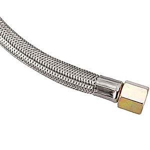 Artilife 5 FT (1.5M) Propane Regulator Hose Replacement with Propane Tank Gauge, Stainless Steel Braided Hose for Burner Stove, Gas Water Heater, Burner and More