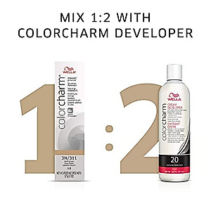WELLA colorcharm Permanent Gel Haircolor, With Long Lasting Gelfus Technology, For Gray Coverage, 7A Medium Smokey Ash Blonde, 2 oz