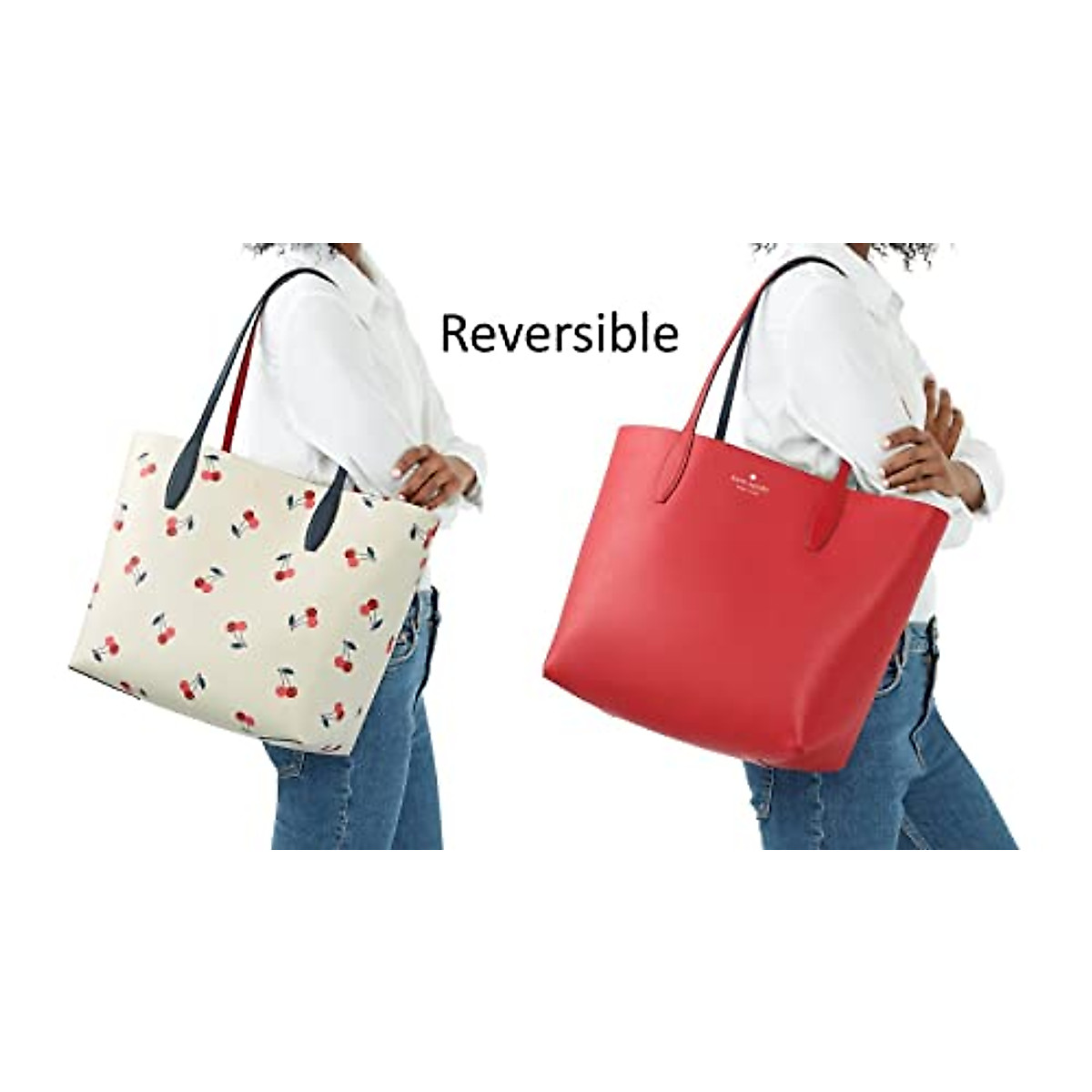 kate spade handbag for women reversible tote bag, cream multi