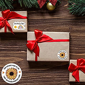 Littlefa Your Purchase Made My Day Stickers,Sunflower Small Business Stickers,Thank You Stickers,Handmade Stickers,Envelopes Seal Stickers,Mail Packaging Sticker for Small Business 500 PCS