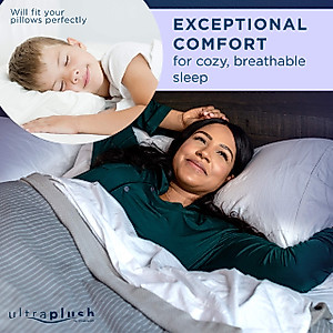 UltraBlock Ultra Plush Premium Waterproof Pillow Protector Set of 2 - Zippered Pillow Case Cover - Super Soft and Quiet Feather Proof Encasement (King Size 20 inches x 36 inches)