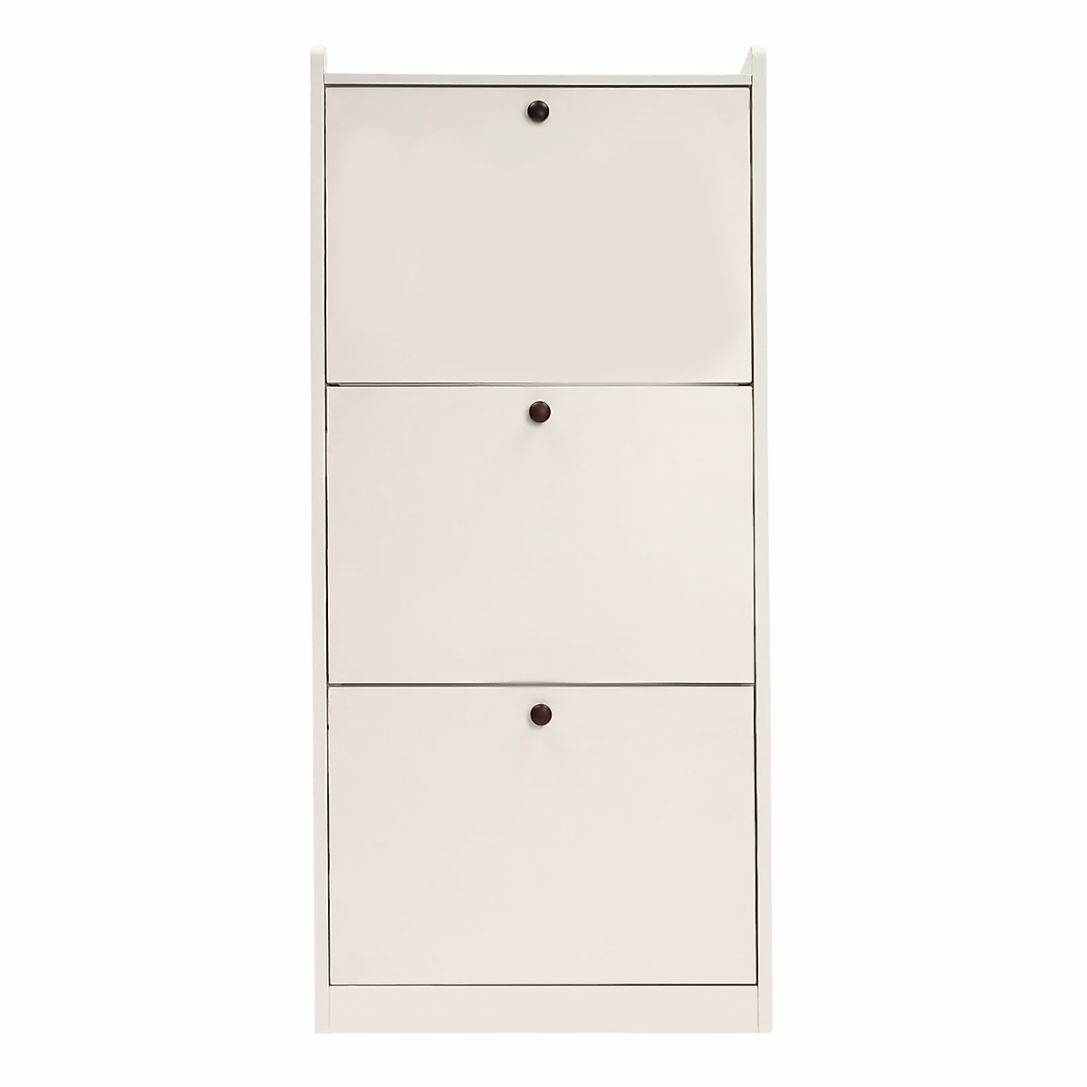 YUNLAIGOTOP Modern Shoe Storage Cabinet, Modern 3 Drawer Shoe Cabinet with 3 Flip Drawers, Shoes Storage for Entryway, Narrow Rack Cabinet for Entryway, Hallway & Bedroom, White